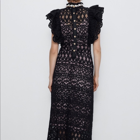 Zara | Dresses | Zara Textured Ruffle Dress | Poshmark